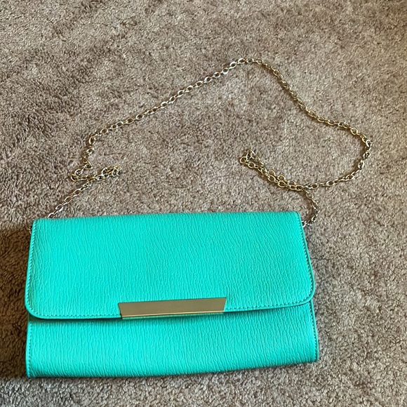Mix No. 6 | Bags | Aqua Blue And Silver Clutch W Chain Strap | Poshmark